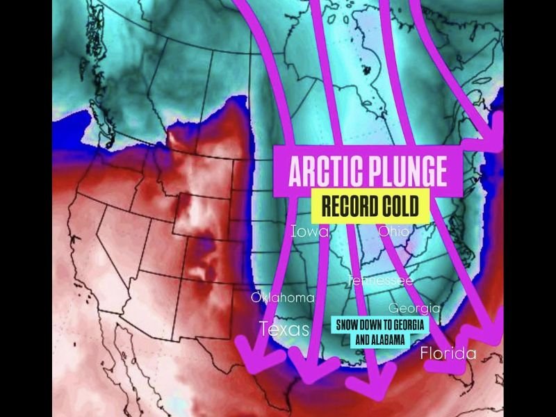Arctic Plunge Brings Record Cold Across the South — Snow Reaches ...